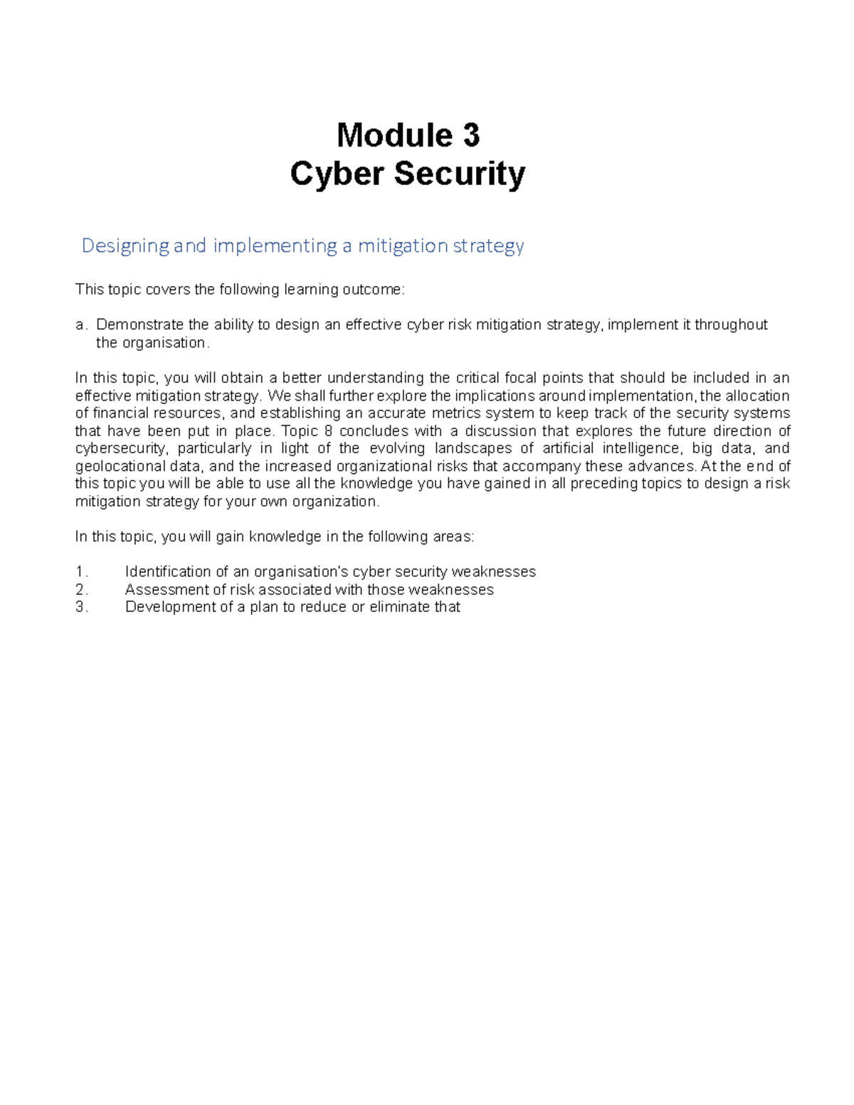 NC Banking SP 5 Module 3 Topic 8 - Module 3 Cyber Security Designing and implementing a ...