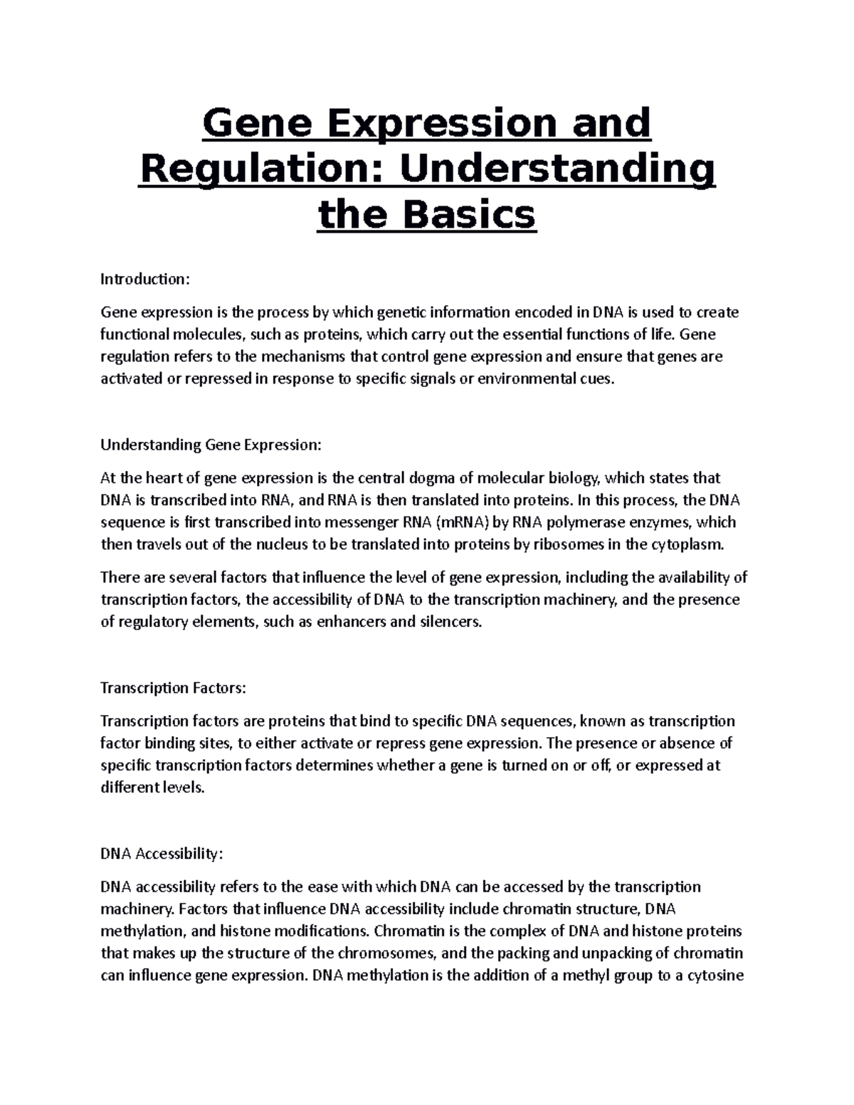 Gene Expression and Regulation: Understanding the Basics - Gene ...