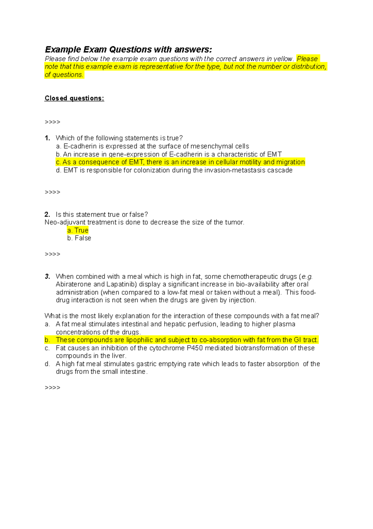 Example Exam Questions With Answers 2021 - Example Exam Questions with ...