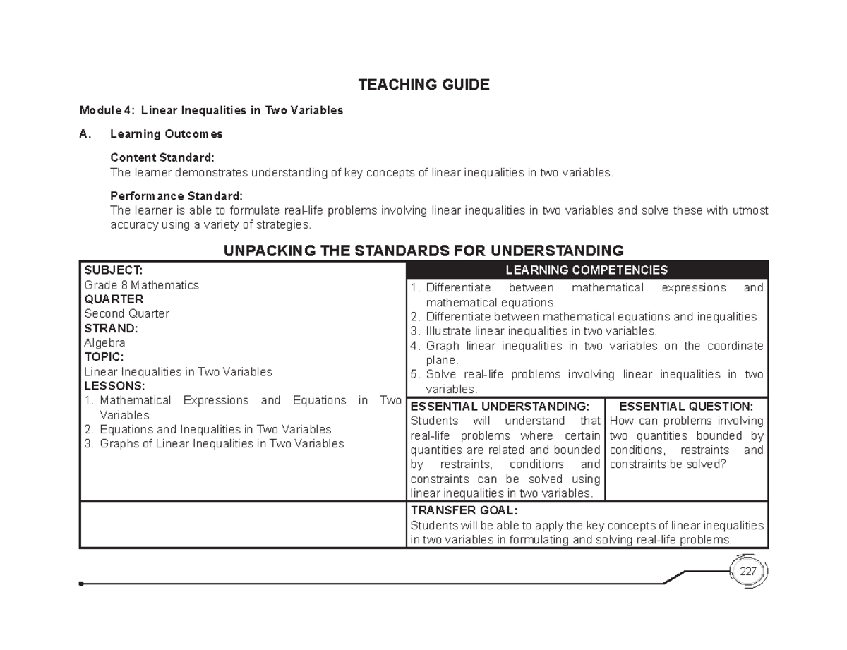 Math teachers guide 4 - Study the modules - TEACHING GUIDE Module 4 ...