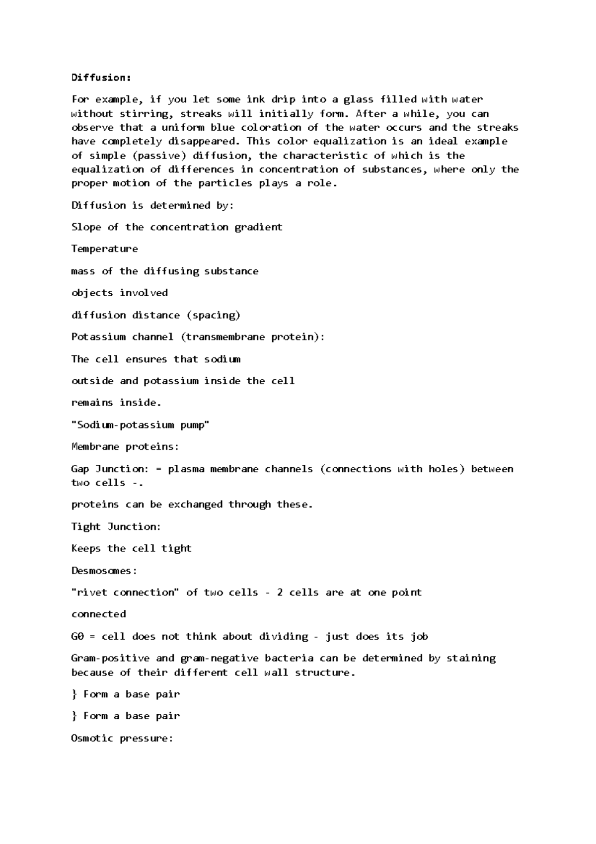 Diffusion - Lecture notes 2 - Diffusion: For example, if you let some ...