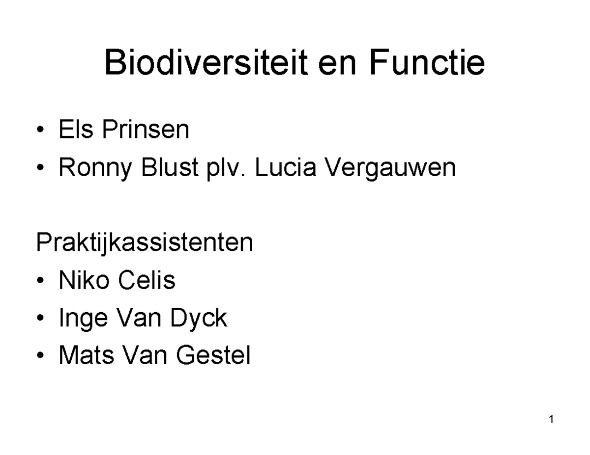 Les diversiteit 1 prokaryoten - Biodiversiteit en Functie • Els Prinsen ...