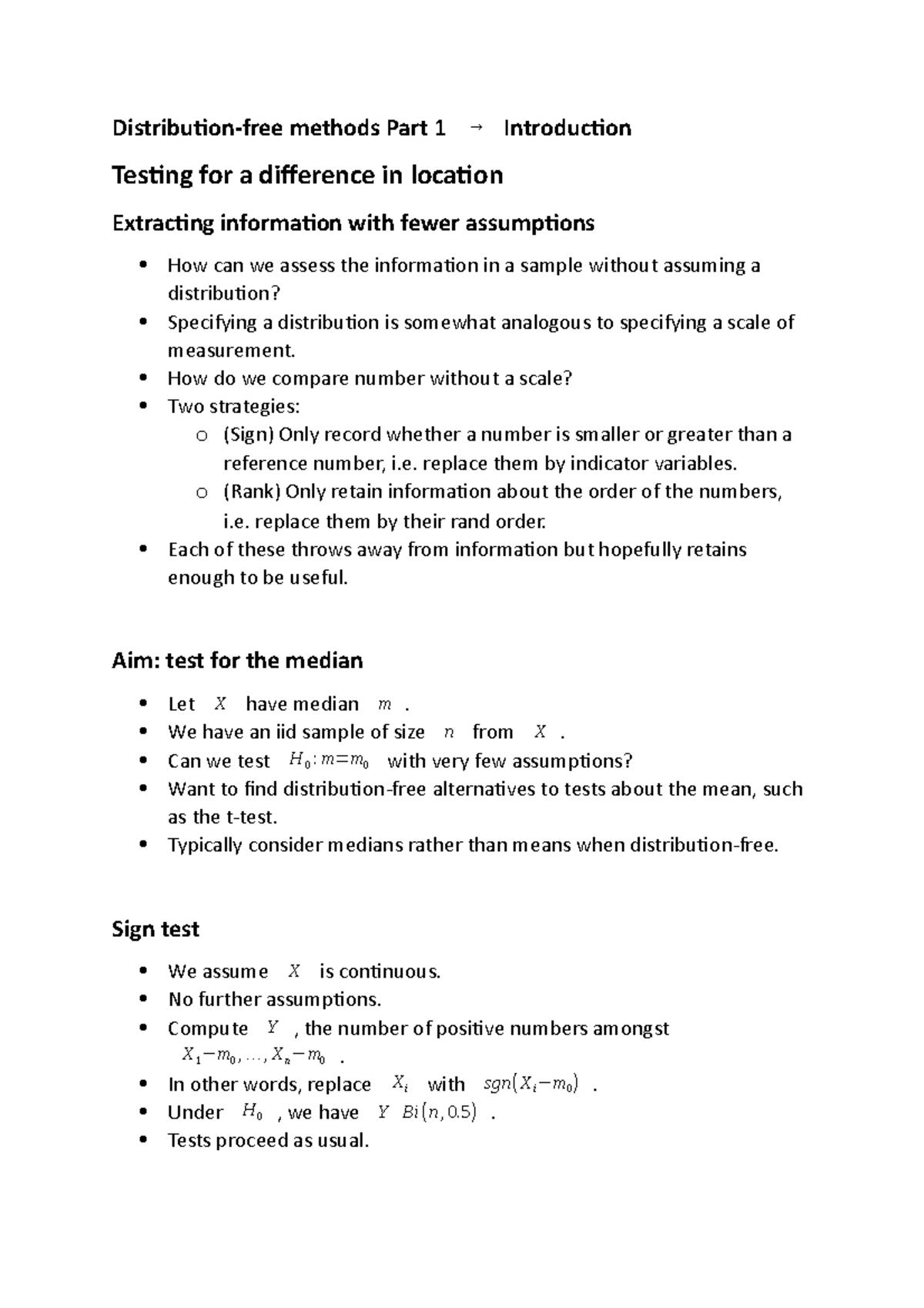 Distribution-free-methods Part-1 Introduction - STA201 - CSU - Studocu