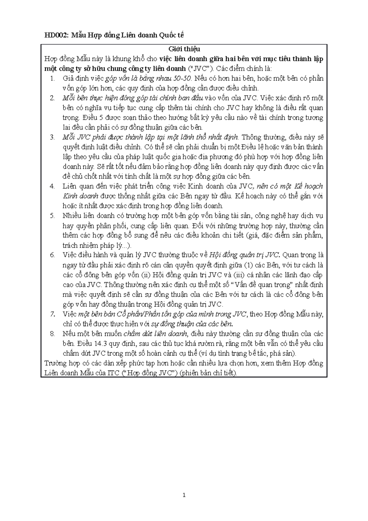 C2 HD-Lien-doanh-quoc-te - HD002: Mẫu Hợp đồng Liên doanh Quốc tế Giới ...