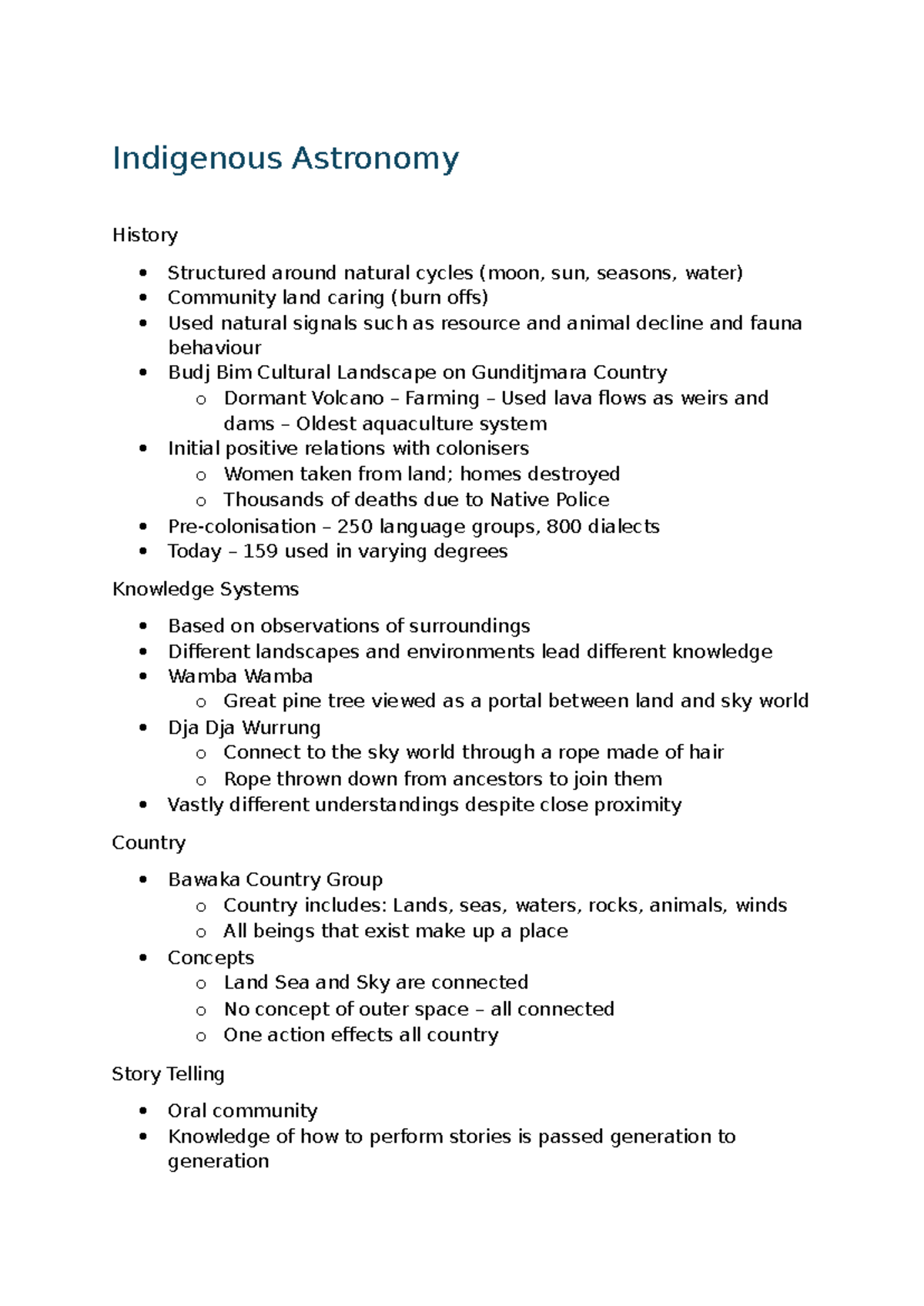 Indigenous Astronomy - Indigenous Astronomy History Structured around ...