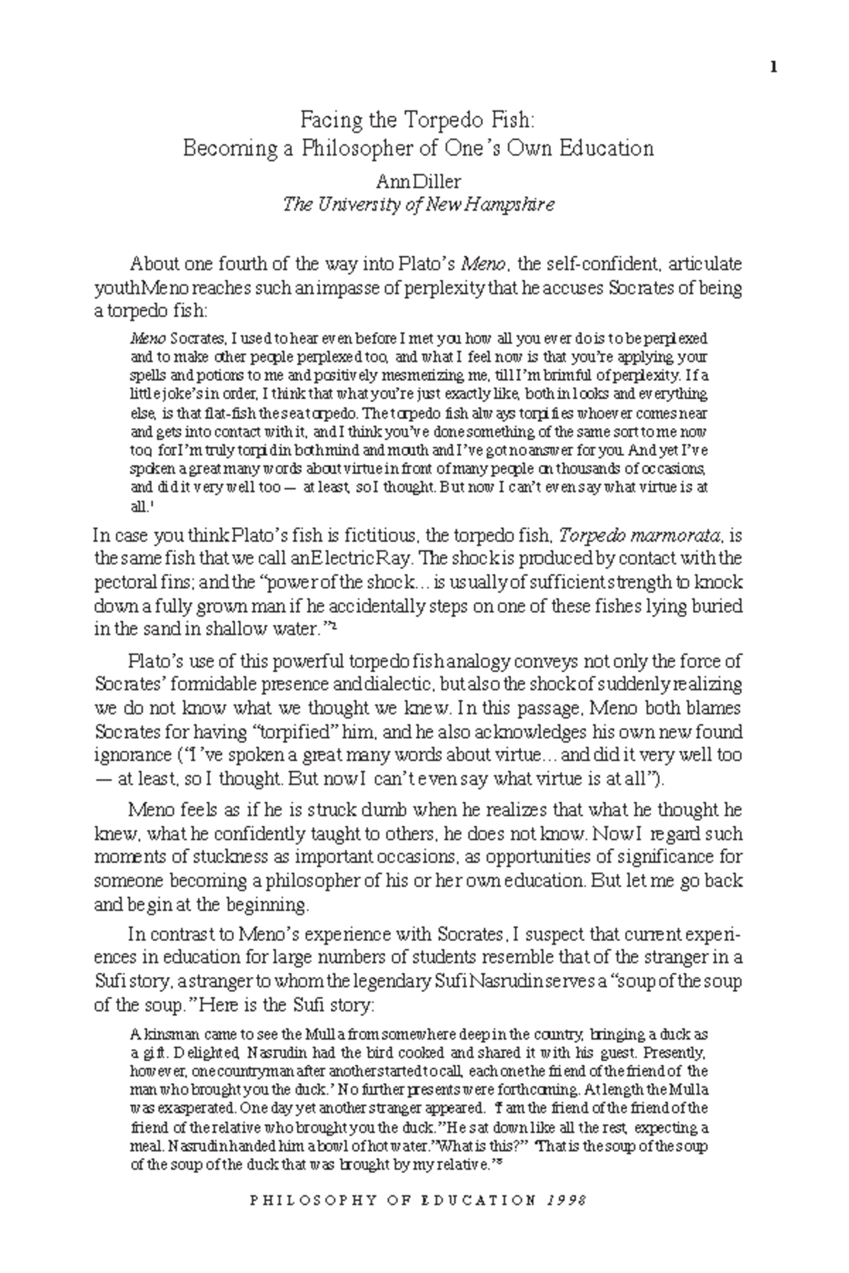 Torpedo fish reading - ssss - Diller 1 Facing the Torpedo Fish ...