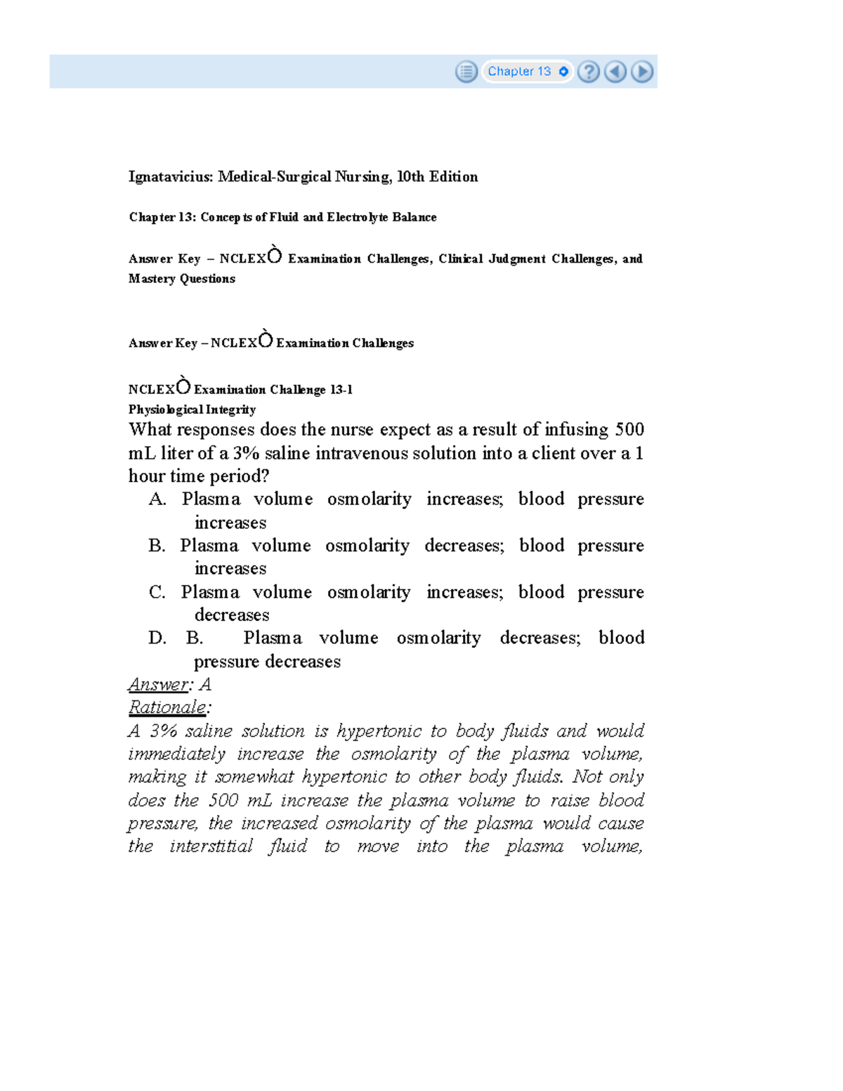 Ch12 - Note - Chapter 13 Ignatavicius: Medical-Surgical Nursing, 10th ...