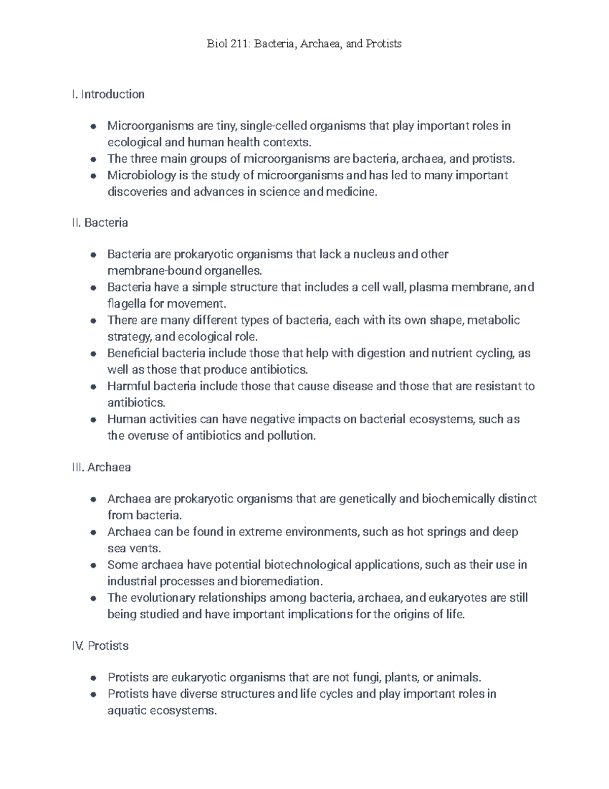 Biol 211 Bacteria, Archaea, and Protists - Biol 211: Bacteria, Archaea ...