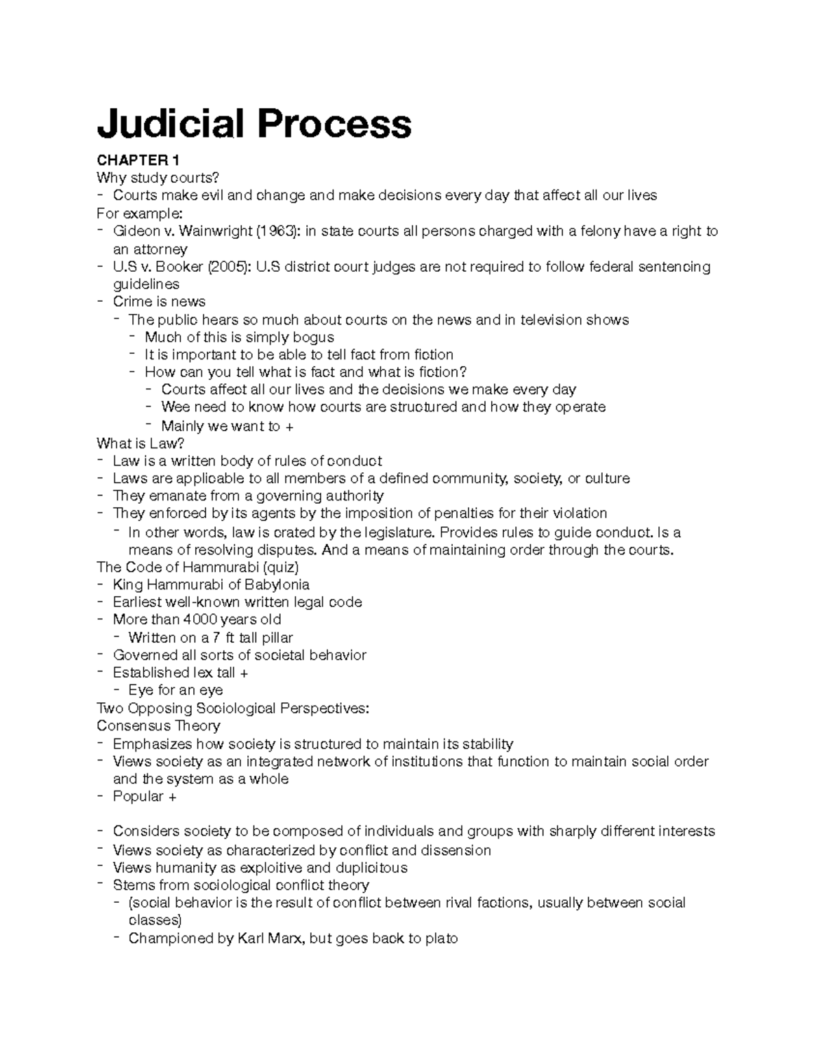 Judical Process - Lecture notes 1-current - Judicial Process CHAPTER 1 ...