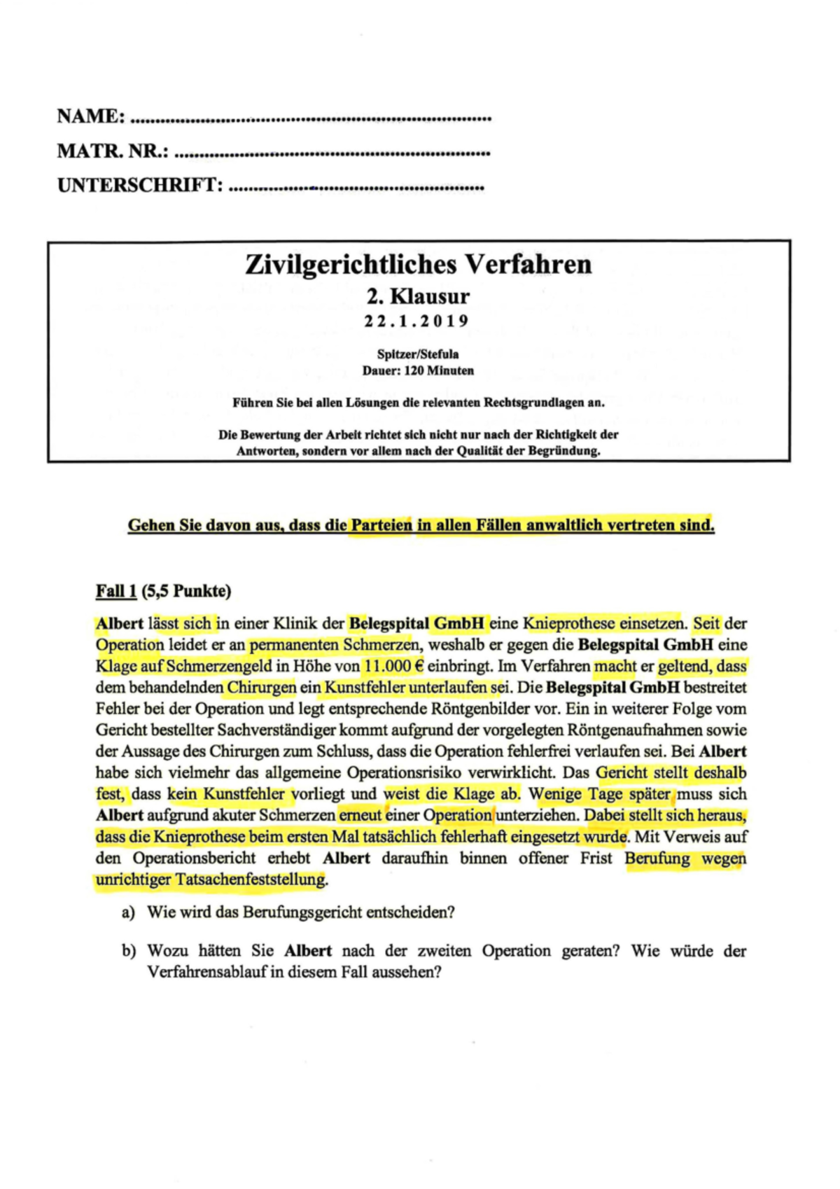 ZGV Klausur WS 2018 :19 - ZGV Spitzer - Studocu
