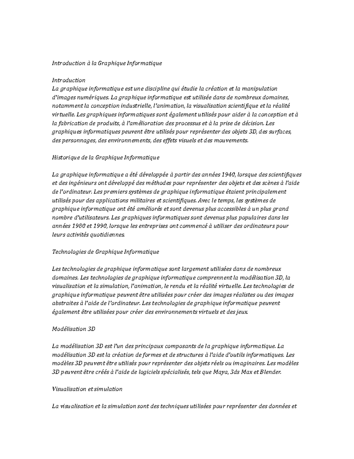 Computer Graphics Study Notes - Introduction à la Graphique ...