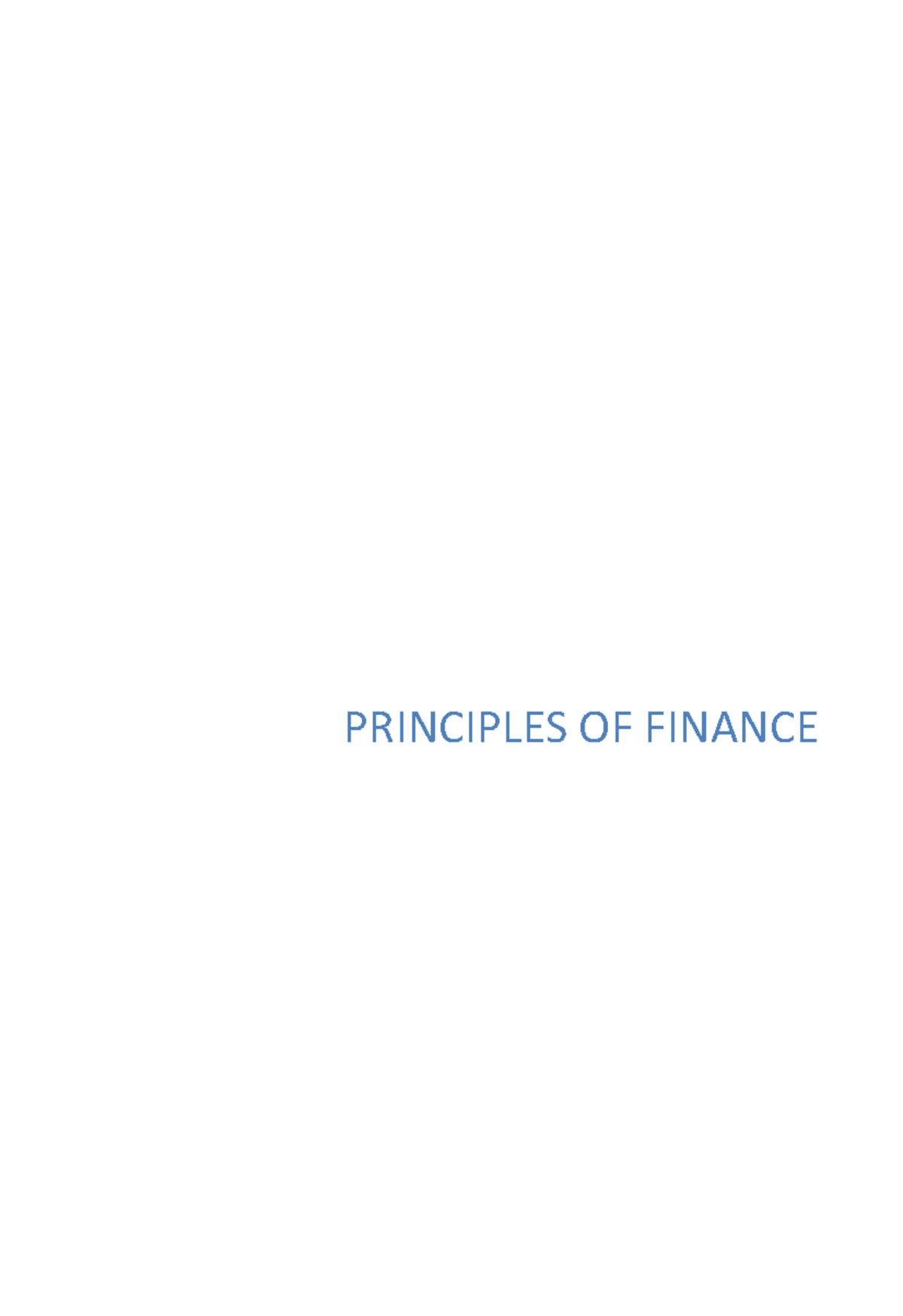 Principles of Finance Assignment Example - PRINCIPLES OF FINANCE TABLE ...