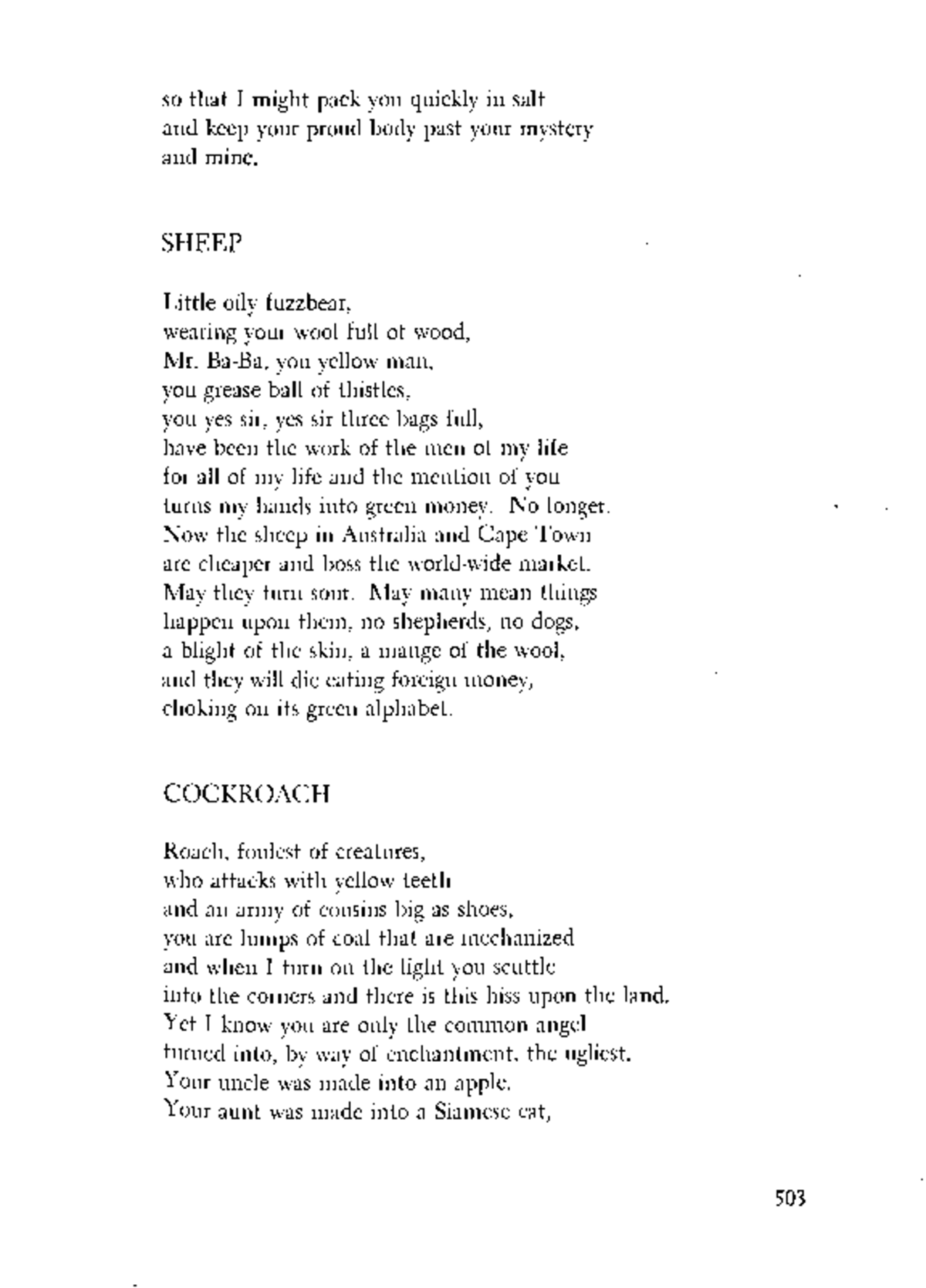 Anne Sexton - The Complete Poems 531 - so that I might pack you quickly ...