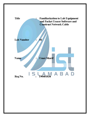 2009 01037 Lab 05 - Name: Muhammad Awais Afzal Reg No: 200901037 ...