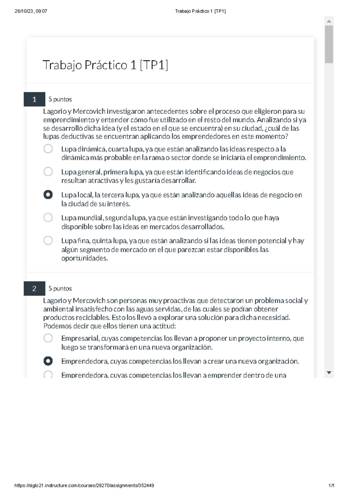 Trabajo Práctico 1 [TP1] desarrollo - 26/10/23, 09:07 Trabajo Práctico 1 [TP1] - Studocu