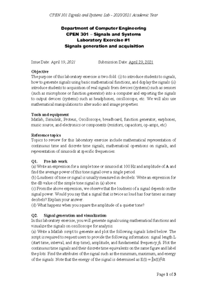 CPEN 301 HW 2 Convolution 2021 - CPEN 301 Signals and Systems Homework - 2020/2021 Academic Year ...