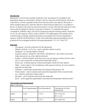 Chem 106 Lab 15: Titration Curves – “Drop the base” - 4/29/ Experiment ...