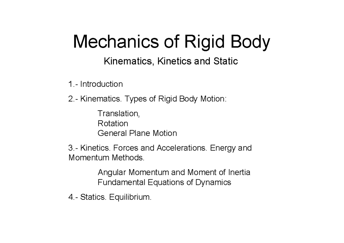 Mechanics of Rigid Body Ia. Physics 08 - Mechanics of Rigid Body ...