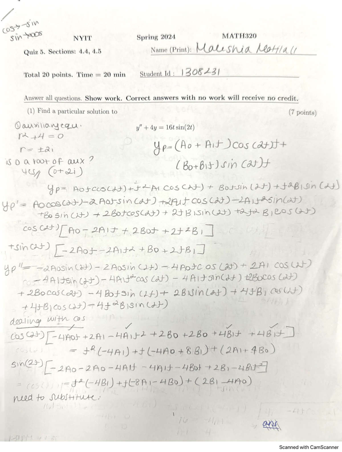 Quiz 5 Submission - MATH 320 - Studocu