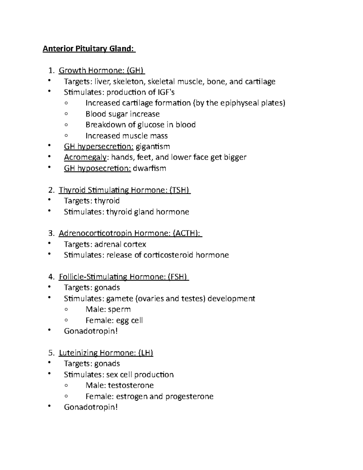 Endocrine Hormone - ESSAY - Anterior Pituitary Gland: 1. Growth Hormone ...