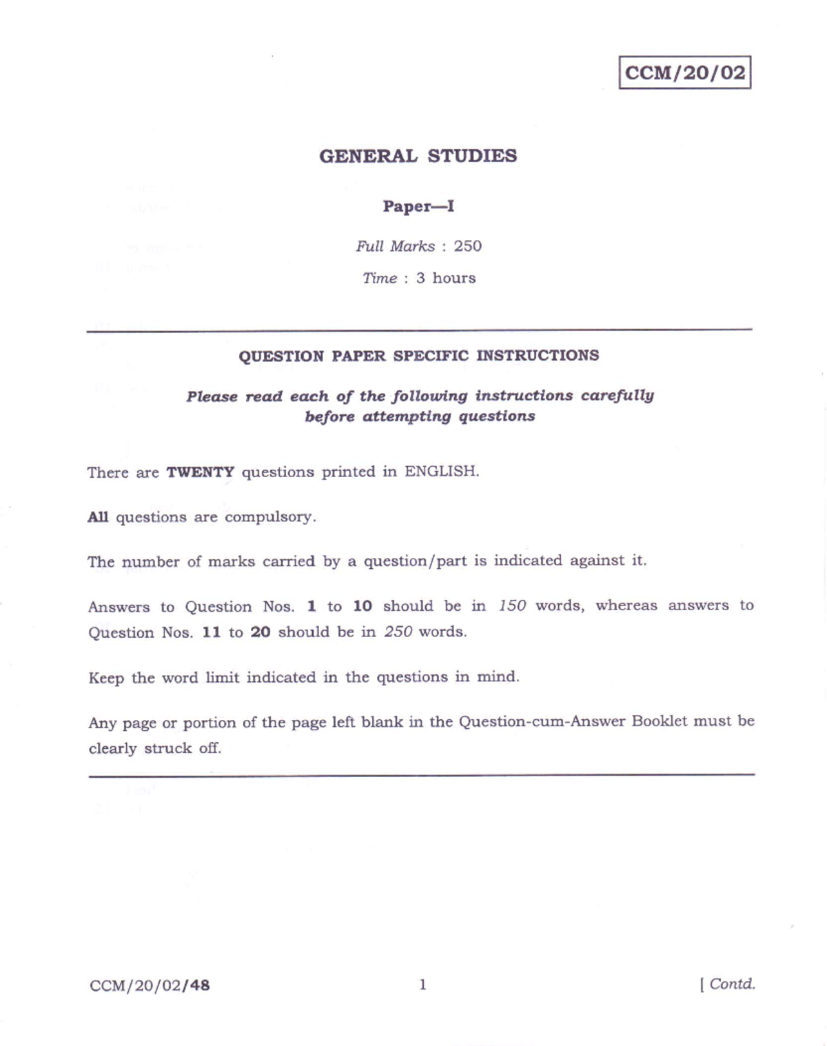 Paper - I - General Studies 2020 - Engineering Mechanics - Studocu