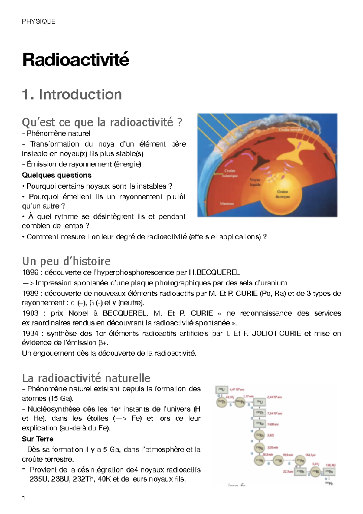 Radioactivité - Introduction Qu’est ce que la radioactivité? Phénomène ...