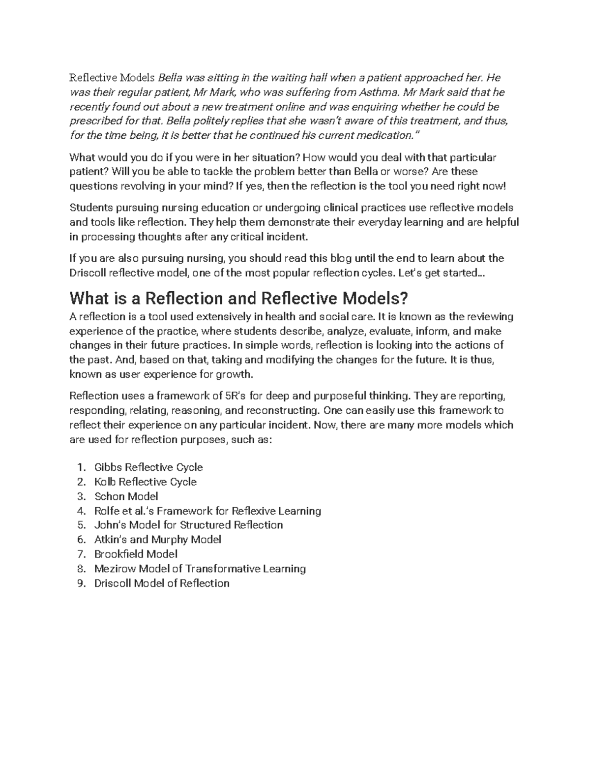 Reflective Models - Reflective Models Bella was sitting in the waiting ...