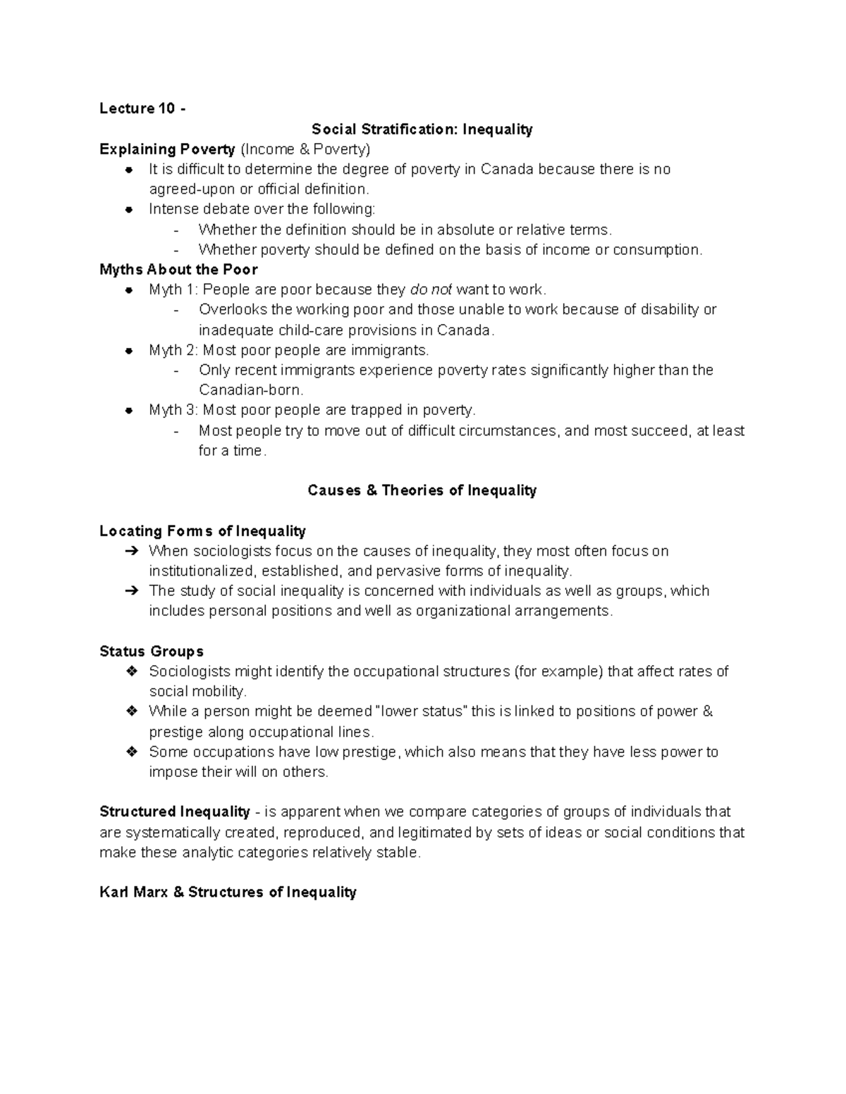 Lecture 10 Soc - Social Stratification: Inequality - Lecture 10 ...