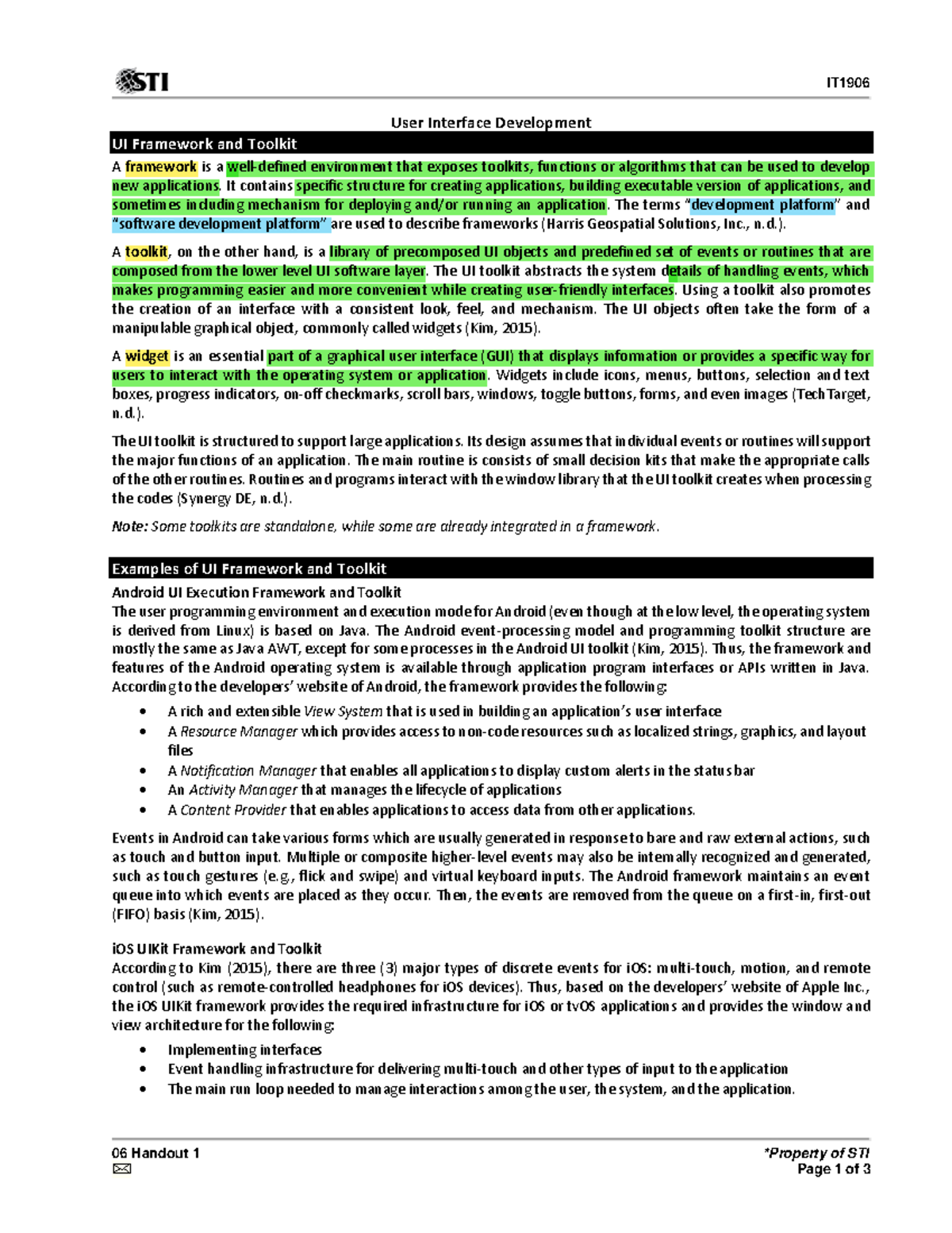 Reviewer HCI - N/A - 06 Handout 1 *Property of STI Page 1 of 3 Examples ...