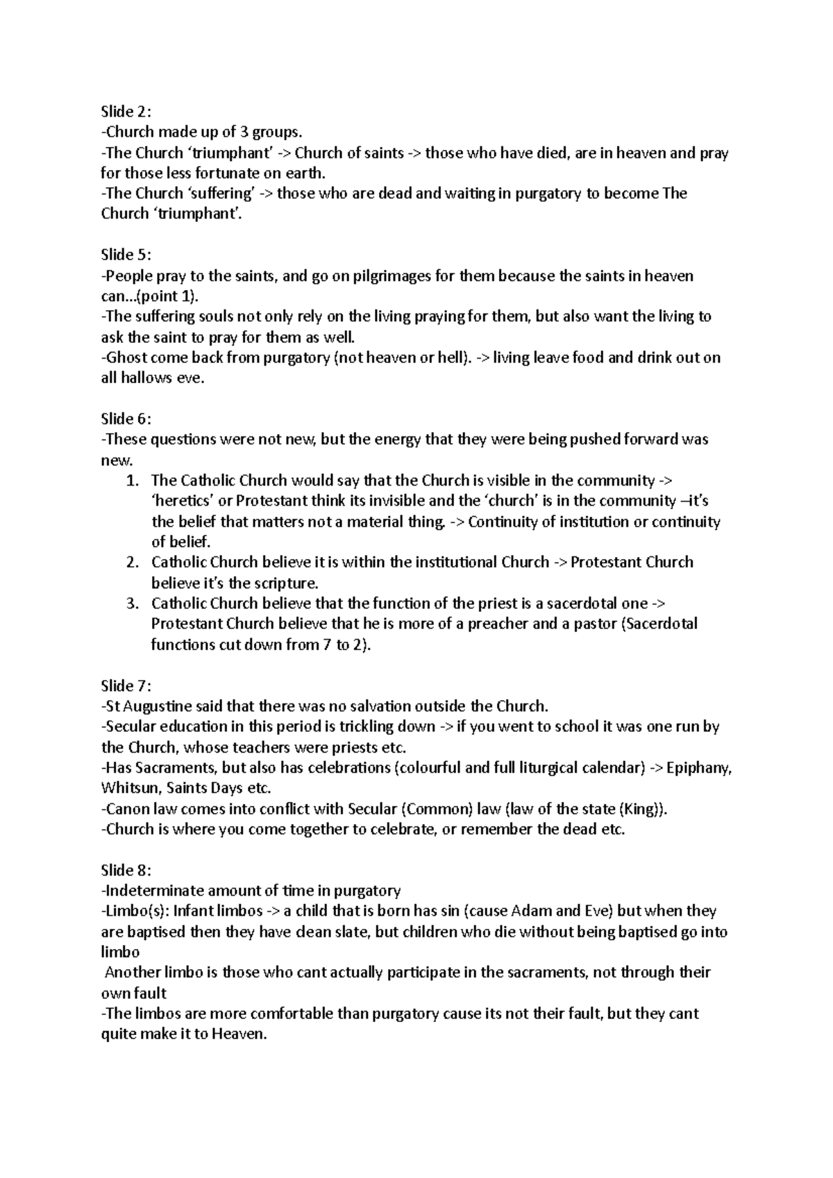 Lecture Notes - general Introduction to course - Slide 2: -Church made ...