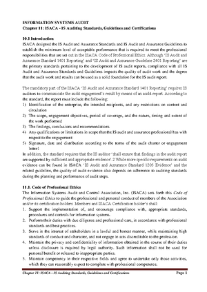 Chapter 1 - Introduction to Information System Audit - BIT 4108 - INFORMATION SYSTEMS AUDIT ...