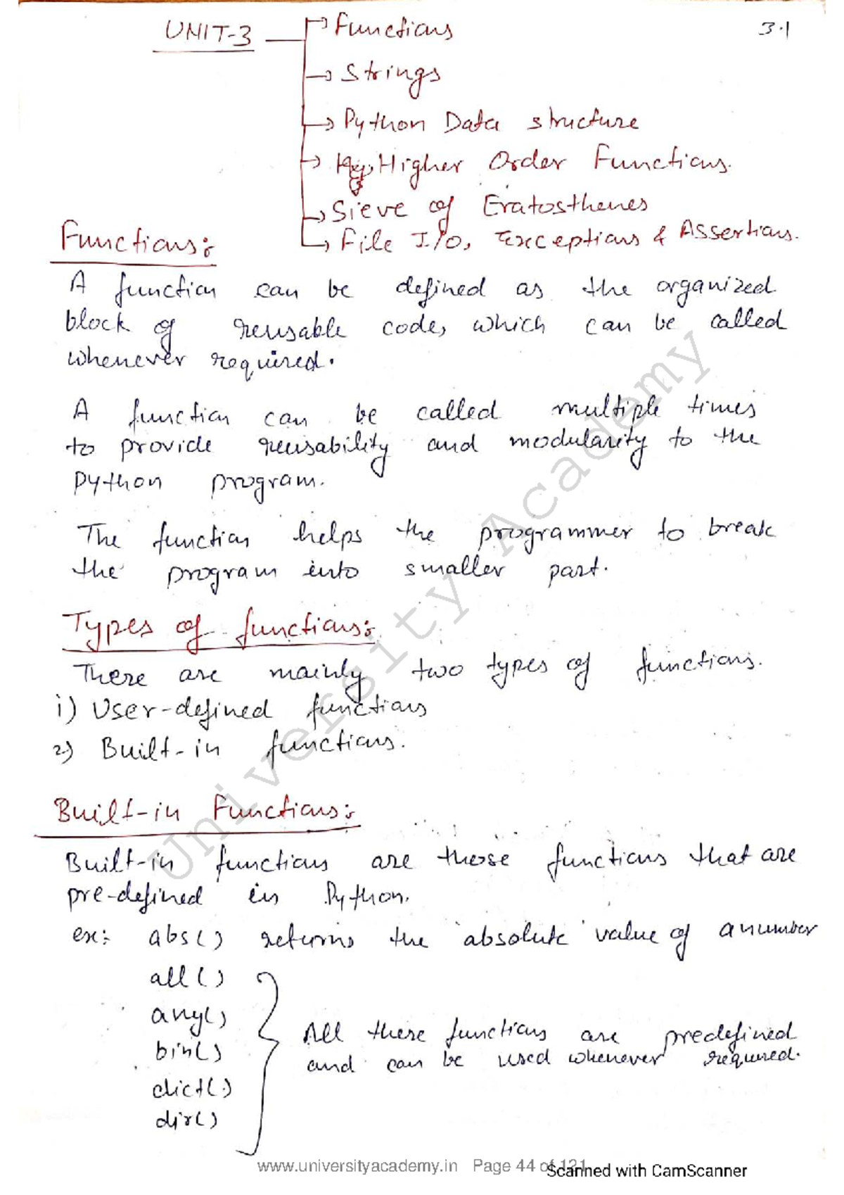 Python unit 3 - notes - B.tech - Studocu
