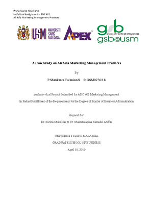 Research Methodology Final - Marketing Management - USM - Studocu