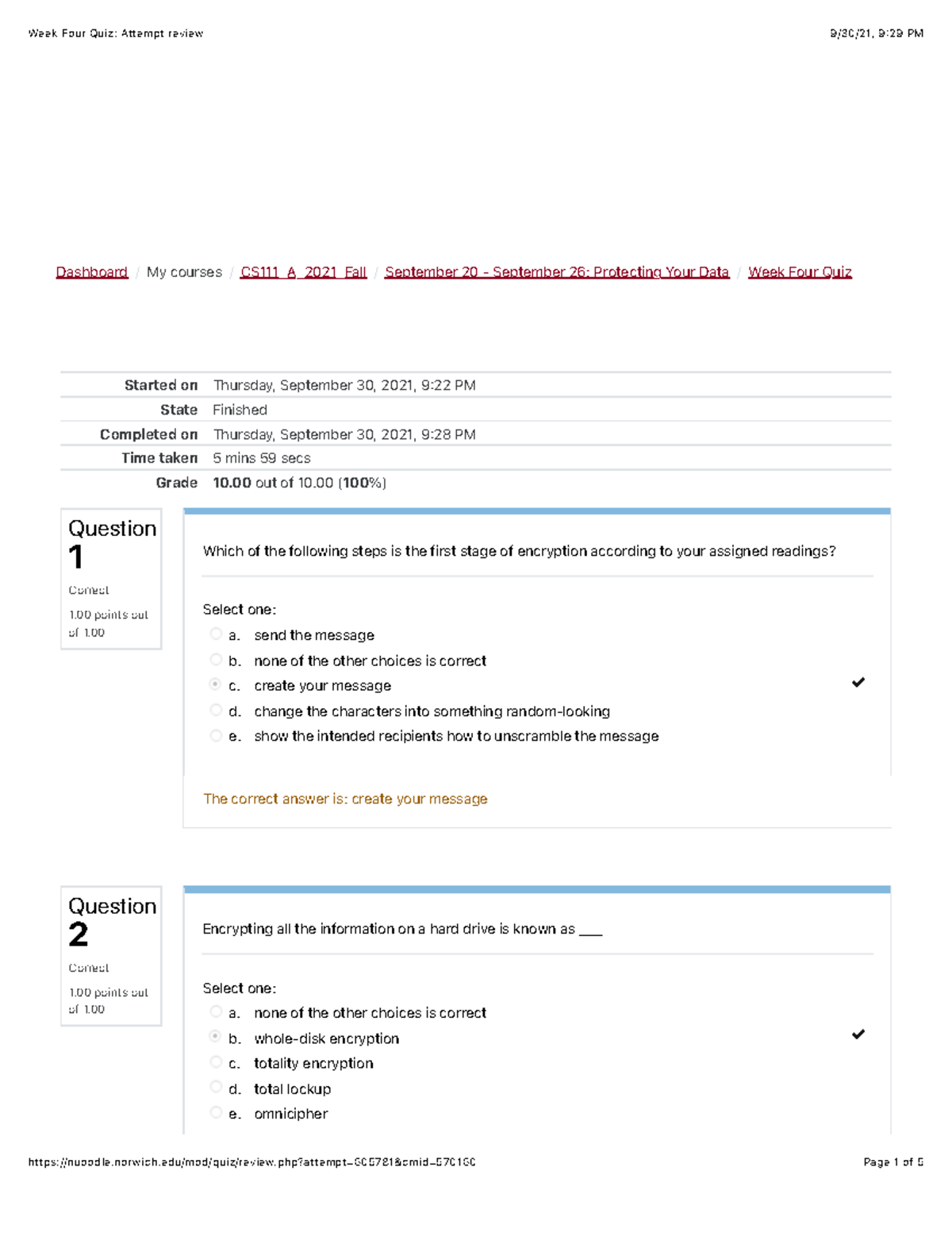 Week Four Quiz SC111 - Work - Question 1 Correct 1 points out of 1 ...