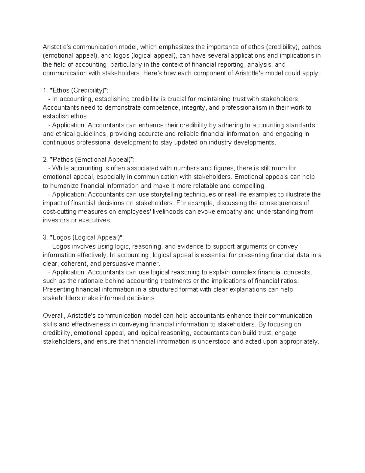 purcomm - purcom - Aristotle's communication model, which emphasizes ...