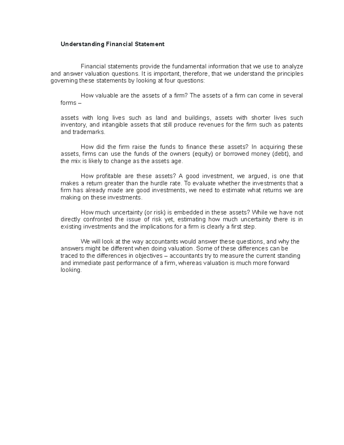 Understanding Financial Statement - Understanding Financial Statement ...