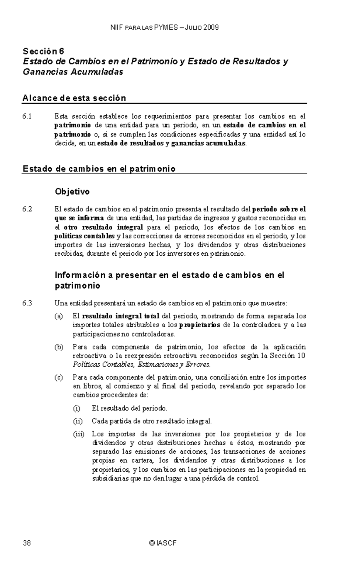06-NIIF-para-las- Pymes-(Norma) 2009- Estado DE Cambios EN EL Patrimonio Y Estado DE Resultados ...