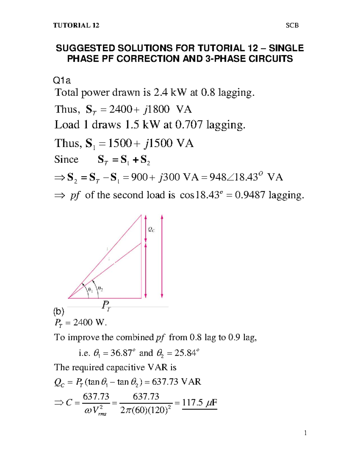 Solutions for EE2001 Tutorial 12 - TUTORIAL 12 SCB SUGGESTED SOLUTIONS ...