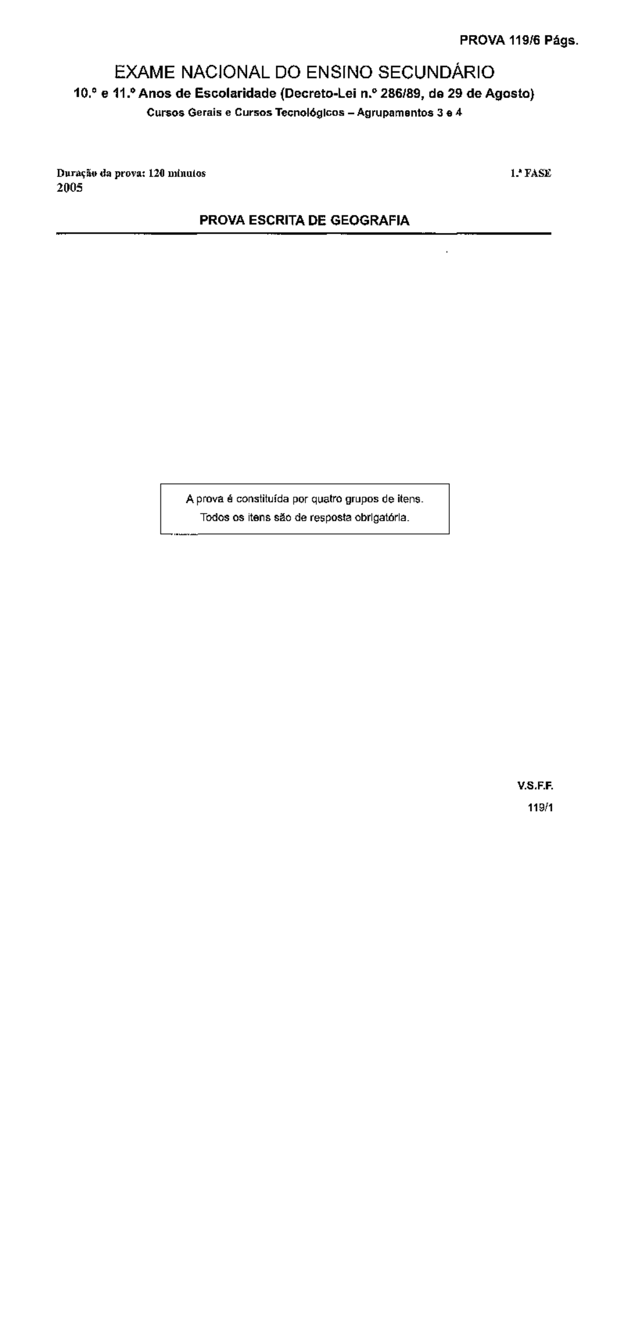 Geografia 119 pef1 05 - exame - Física e Química A - Studocu
