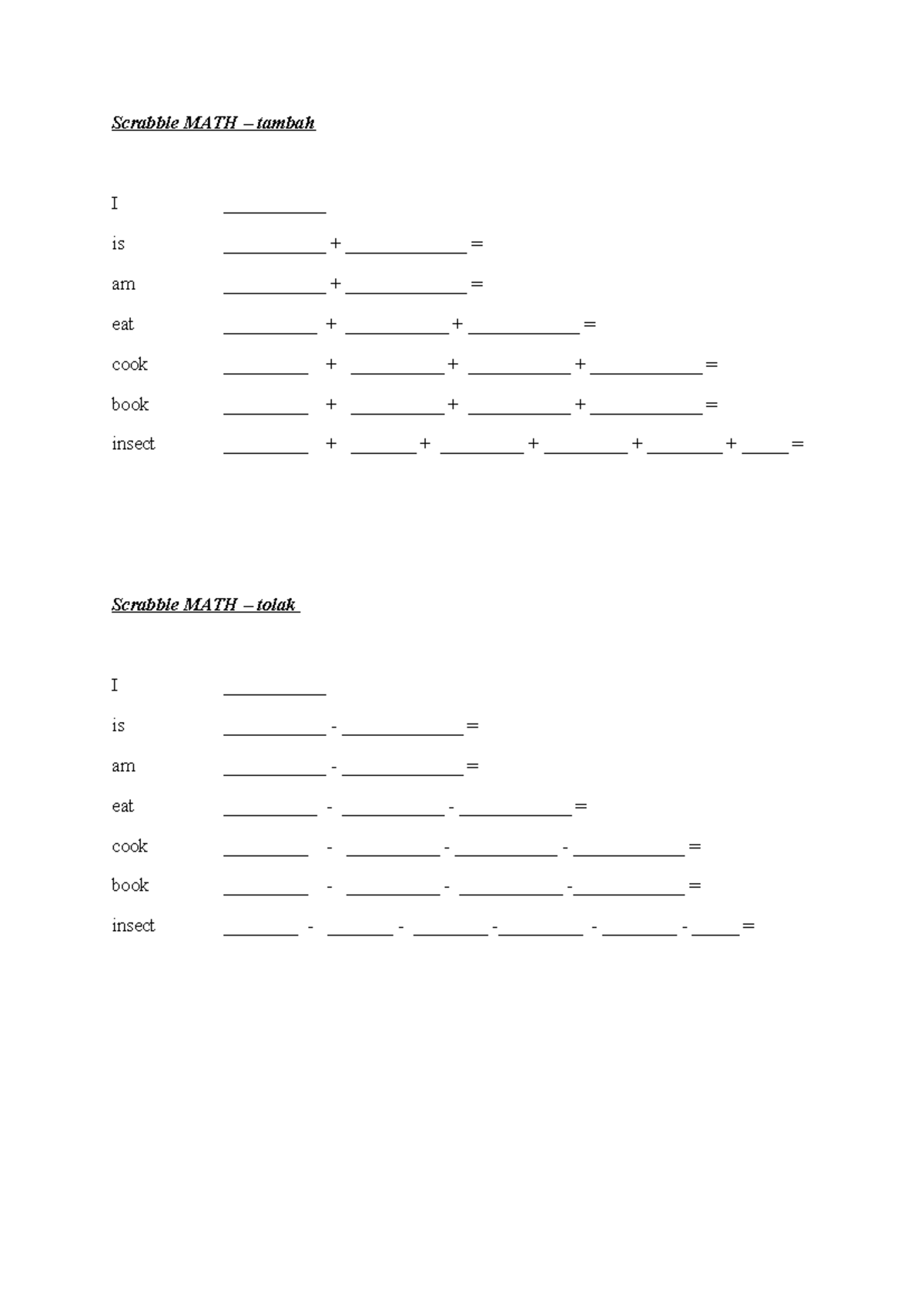 297215619-Scrabble-MATH - Scrabble MATH – tambah I ___________ is