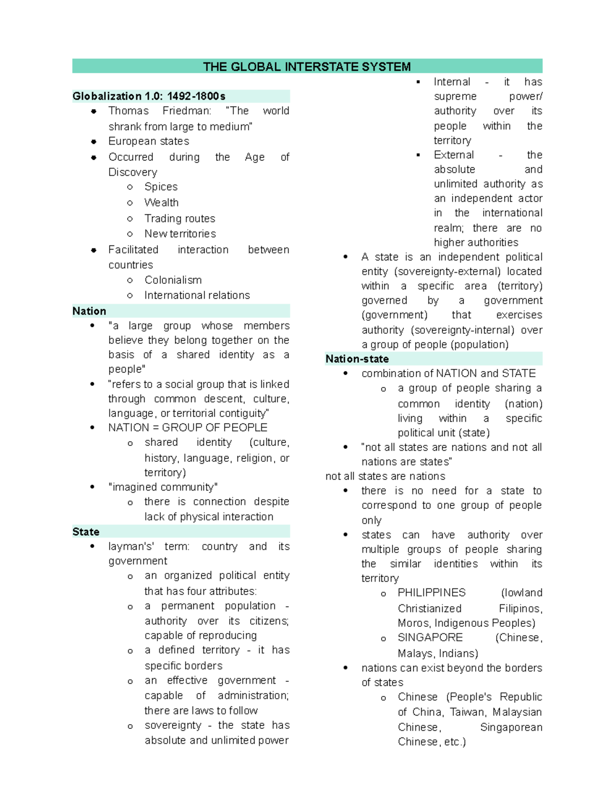 THE Global Interstate System - THE GLOBAL INTERSTATE SYSTEM ...
