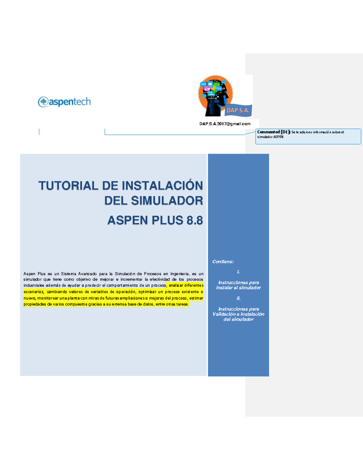 Manual-instalacion-aspen compress - TUTORIAL DE INSTALACIÓN DEL SIMULADOR ASPEN PLUS 8. Aspen ...