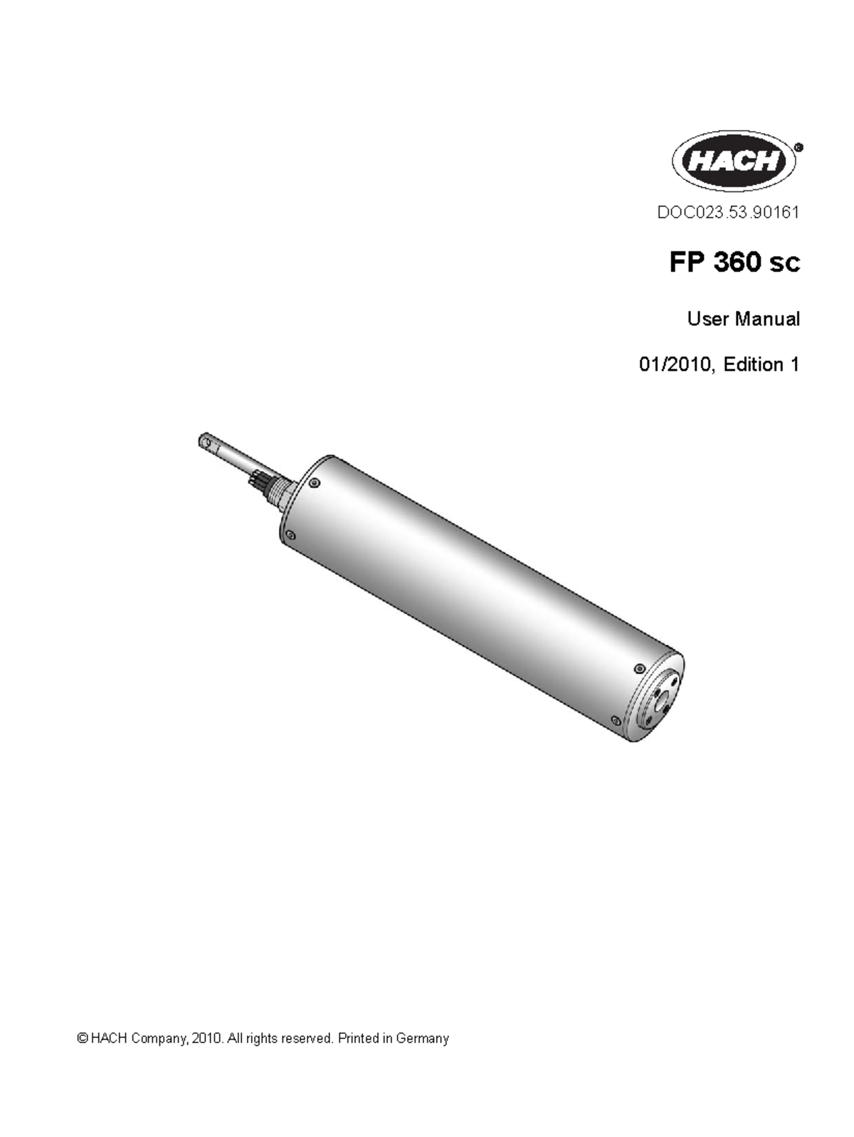 FP 360 sc Oil in Water Monitoring Sensor User Manual-DOC0235390161 - DOC023. FP 360 sc User ...