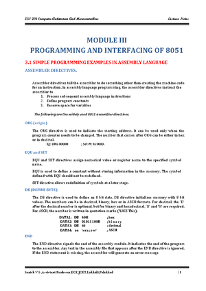 Module 5 Edited - MODULE V THE MEMORY SYSTEM Memory is an essential element of a computer ...