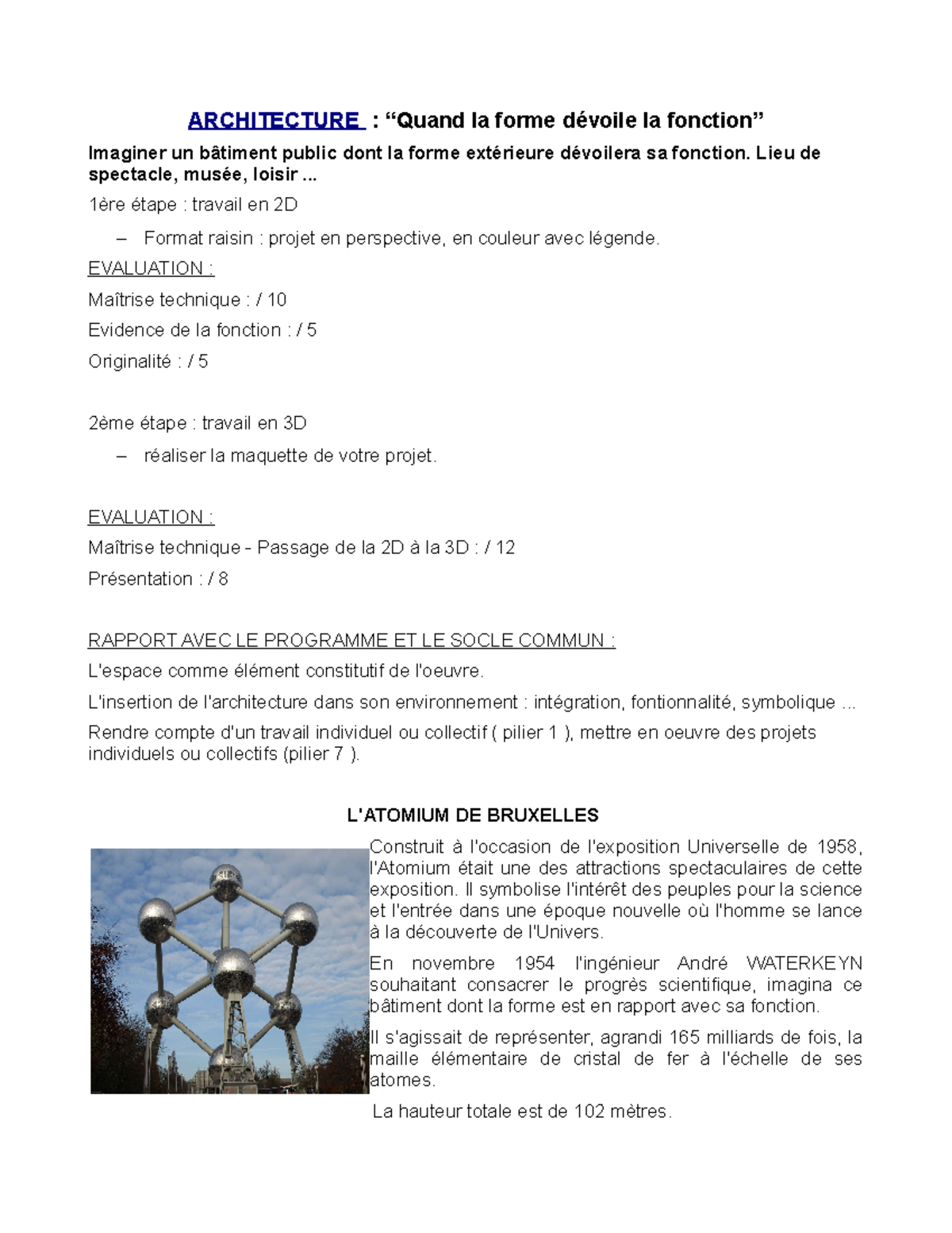 Architecture 3eme - Arts - ARCHITECTURE : “Quand la forme dévoile la ...