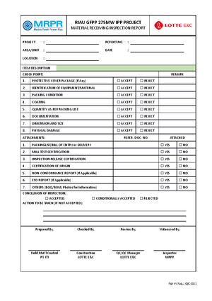 ITP-TK-001 Field Storage Tank Installation Rev - Owner PT. MEDCO RATCH ...