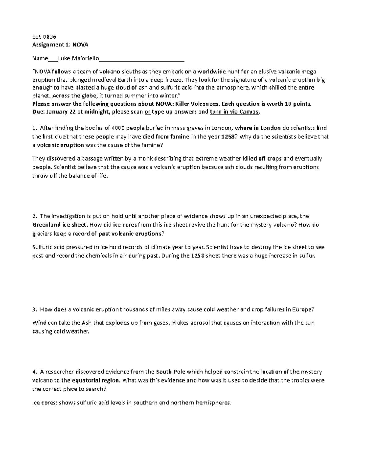 Assignment 1 NOVA Killer Volcanoes - EES 0836 Assignment 1: NOVA Name ...