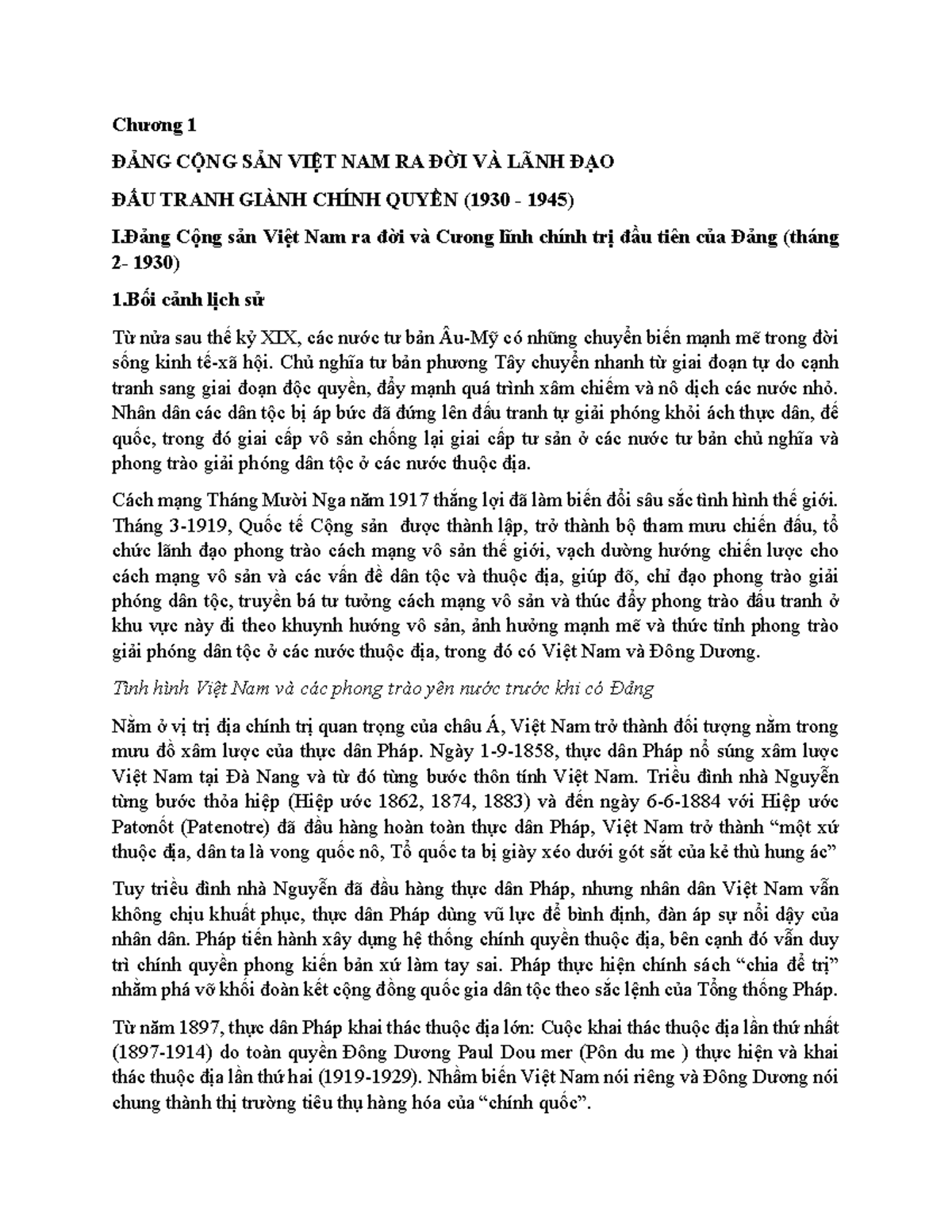 11 2002 7581 Tran Thi Trang Dai 420301416923 - Chương 1 ĐẢNG CỘNG SẢN VIỆT NAM RA ĐỜI VÀ LÃNH ...