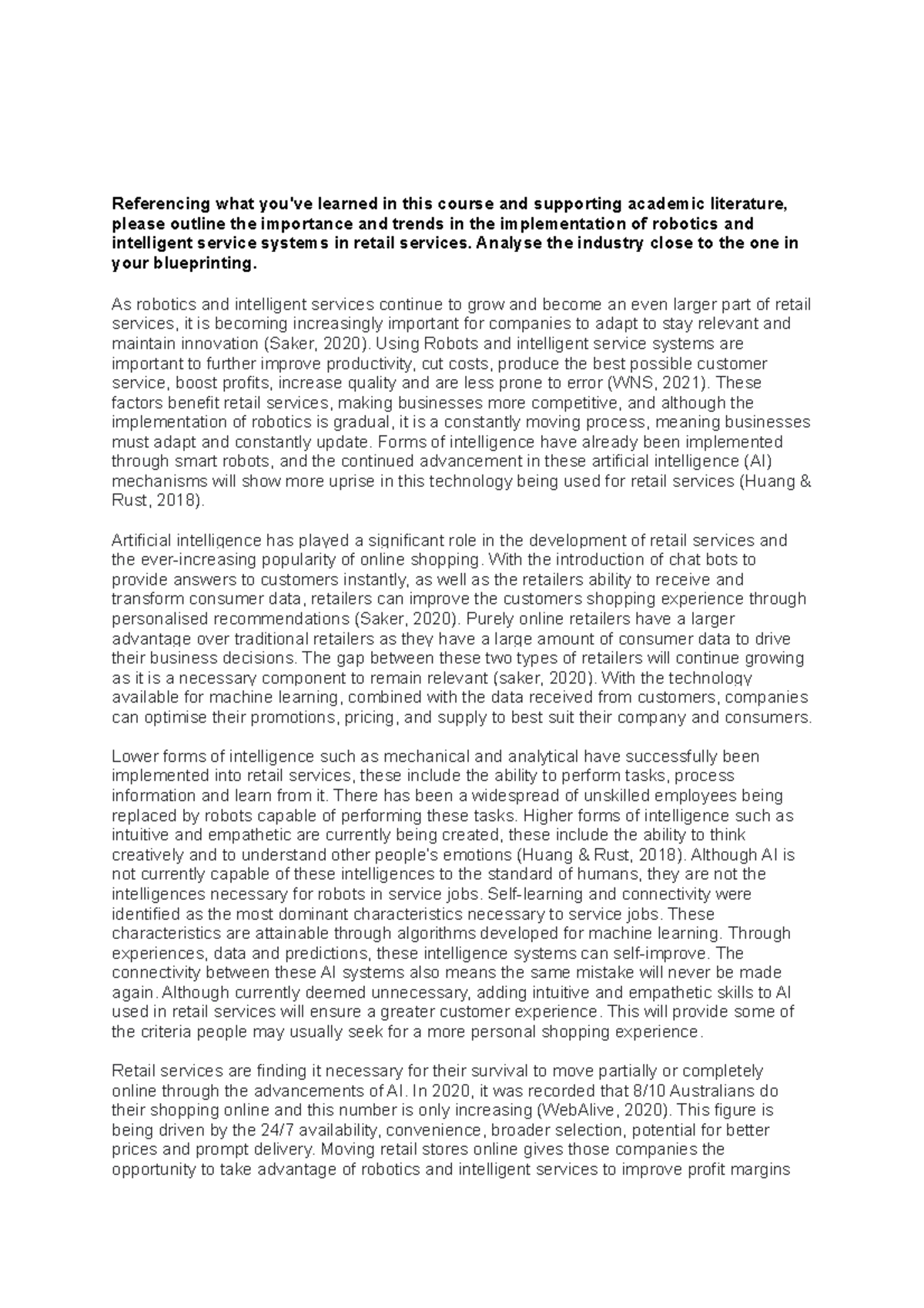 BUS225 Reflective Essay - Referencing what you've learned in this ...