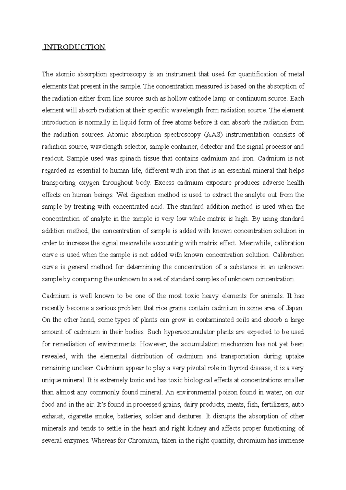 Introduction - lab fu*kin report - INTRODUCTION The atomic absorption ...